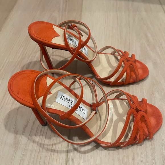 Jimmy Choo | Shoes | Jimmy Choo Mimi 0 Orange Suede 38 Eu 8 Us Strappy ...